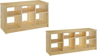 Erst-Holz Schuhregal Schuhbank Kiefer massiv in Zwei Gr&ouml;&szlig;en 110 oder 83 cm V-90.80-03