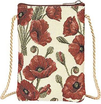 SIGNARE Petit sac &agrave; bandouli&egrave;re pour t&eacute;l&eacute;phone - Portefeuille pour femmes pour t&eacute;l&eacute;phones mobiles et smartphones, coquelicot, Taille unique