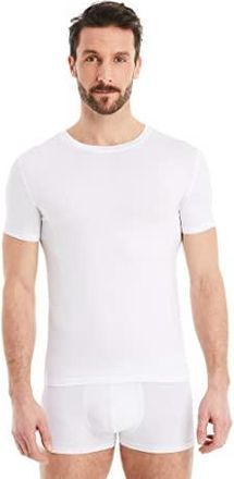 Finn Chemise daffaires pour homme avec col rond - T-shirt &agrave; manches courtes en tissu modal original Lenzing - La chemise parfaite &agrave; porter sous une chemise