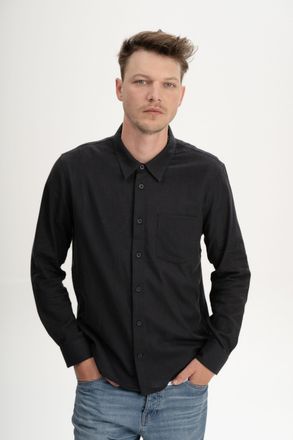 Mela Herren vegan Hemd Ishir Holzkohle Schwarz