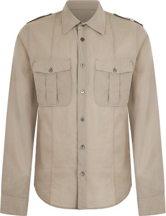 Our Legacy Homme, Chemises, Beige, Taille: L Cotton Gauze Checked Shirt