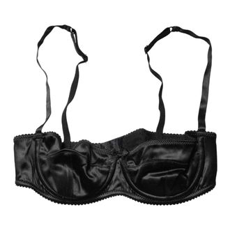 Dolce & Gabbana Femme, Sous-v&ecirc;tements, Noir, Taille: 38 FR Satin Balconette Bra