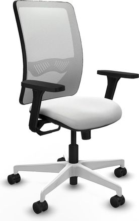 Piqueras y Crespo Wei&szlig;er Stuhl aus PC Zulema mit 3D-Armlehnen, h&ouml;henverstellbare Lendenwirbelst&uuml;tze, ausgestattet mit 3 Positionen und Schneideschaum, mit Rollen von 65