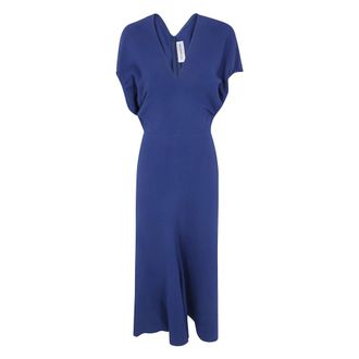 Victoria Beckham Edith Midikleid - - Dresses - Damen - Blau - S