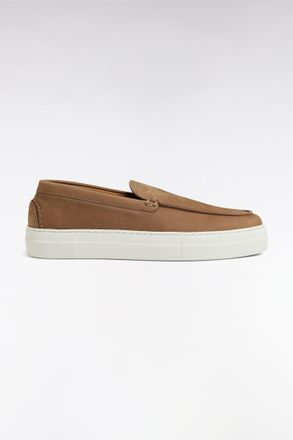 Eden Park Mocassins &Agrave; Semelles Sneakers En Cuir Su&eacute;d&eacute; Camel