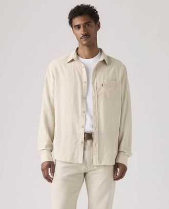 Levi's Sunset - Chemise &agrave; poche unique - Beige-Blanc