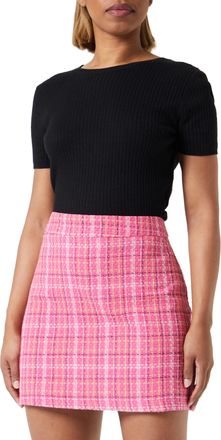 Trendyol Trendyol Womens Damen Kariert/Karo Mini Stift Gerade Rock Skirt, Fuchsia, 36