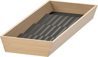 IKEA UPPDATERA Tablett mit Gew&uuml;rzregal, 20x50 cm, helles Bambus/Anthrazit