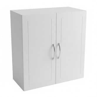 Relaxdays H&auml;ngeschrank Bad, 2 F&auml;cher, HxBxT: 60 x 60 x 30 cm, Verstellbarer Einlegeboden, Badschrank schmal, MDF, wei&szlig;