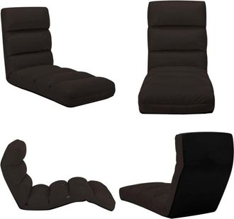 vidaXL Vidaxl - Chaise pliable de sol Marron Similicuir - Chaise De Sol - Chaise Longue - Fauteuil Pliante - Mobilier Extérieur - Relax - Home & Living