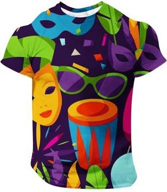 Generic Costume de carnaval pour homme - T-shirt slim fit - Col rond basique - T-shirt d&eacute;t&eacute; &agrave; manches courtes - T-shirt de sport - T-shirt pour homme - T-shir