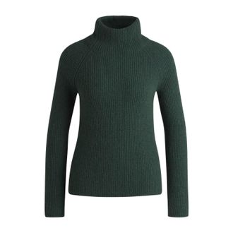HUGO BOSS Pullover f&uuml;r Damen, Rippenstrick, Regul&auml;r, Raglan&auml;rmel (Gr&uuml;n)
