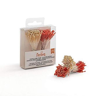 Decora 0803005 BLÜTENSTEMPEL PERLORANGE/PERLWEIß 288 ST