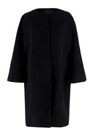Ermanno Scervino Ermarnno Scervino Black Wool Coat Size XL