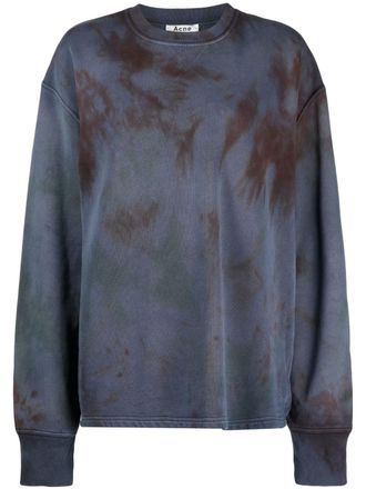 Stain Shade Sweatshirt mit Batik-Print - Blau