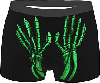 Generic Short en Coton Main Squelette Qui Brille dans Le Noir Briefs Sport Cale&ccedil;ons Ajust&eacute; sous-V&ecirc;tements pour Cadeau, Amant, Homme XXL
