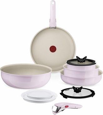 T-fal Ingenio Serenity, Batterie de cuisine 11pièces, Revêtement antiadhésif, Induction, Empilable, L830SB04
