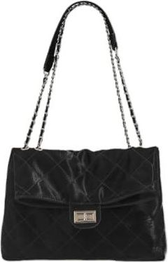 Generic Sac &agrave; bandouli&egrave;re pour femme - Sac &agrave; bandouli&egrave;re &agrave; carreaux en losange - Sangle en cha&icirc;ne et fermeture &agrave; boucle - Convient pour les banquets, les soir