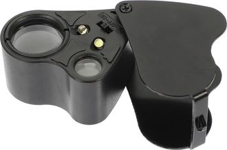 Cabilock LED Beleuchtete Juwelierlupe Tragbare Handlupe mit Zwei Linsen für Schmuck Edelsteine Münzen Briefmarken Antiken und Hobbys Langlebige Klare Vergrößer