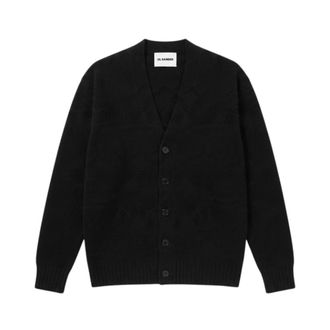 Jil Sander Woll-Cardigan mit V-Ausschnitt - - Knitwear - Herren - Schwarzk - L