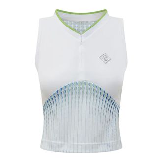 Casablanca Tennis Racer Top mit Print - - Tops - Damen - Wei&szlig; - M