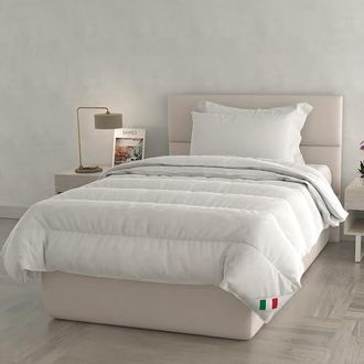 Italian Bed Linen Prestige Daunendecke, 4 Jahreszeiten, hergestellt in Italien, Wei&szlig;, 200 x 200 cm