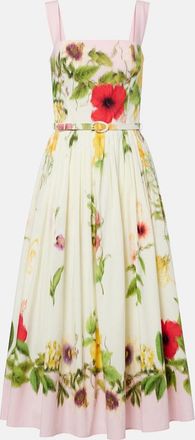 Oscar De La Renta Midikleid aus Popeline