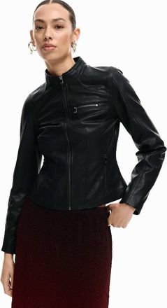 Desigual Jacke in Schwarz mit Mao-Kragen