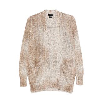 Avant Toi Femme, Pulls, Beige, Taille: 36 FR Cardigan en coton &agrave; col en V