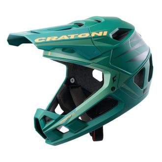 Cratoni Unisex - Erwachsene Interceptor Helmet, Grün/Neonorange Matt, L