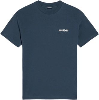 Jacquemus T-Shirt mit Druck und weiter Passform - - Tops - Herren - Blau - XL
