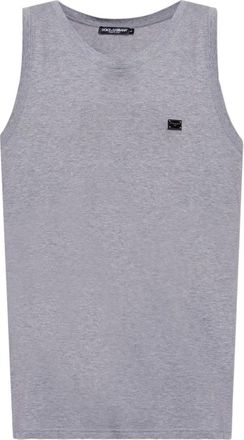 Dolce & Gabbana Homme, Tops, Gris, Taille: S Basic Tank Top