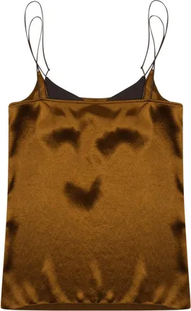 Alysi Satin Polyester Blouse - Brown