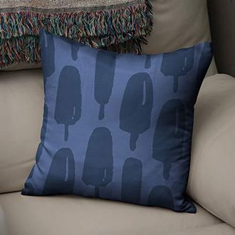 Bonamaison Le Jardin du Lin Kissen Zierkissenbezug Kissenbezug, Blau Dekoration, Weich Bequem, Für Zuhause Autos Büro Sofa Wohnzimmer Couch Schlafzimmer Dekor, 4