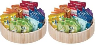 InterDesign The Home Edit by iDesign 30,5cm Lazy Susan Drehteller mit herausnehmbarer Trennwand, nat&uuml;rliches Paulownia Holz (Packung mit 2)