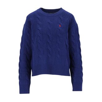 Polo Ralph Lauren Pull col rond en maille torsad&eacute;e - Femme - Pulls - Bleu - Taille: 38 FR