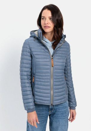 Camel Active Steppjacke aus recyceltem Polyamid Langarm Kapuze Markenlogo