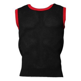 Dolce & Gabbana Homme, Tops, Noir, Taille: 3XL T-shirt Noir Slim Fit en Coton &agrave; Col Rond