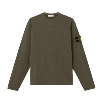 Stone Island Homme, Pulls, Vert, Taille: XL Pull Ras du Cou en Laine et Nylon C&ocirc;tel&eacute;