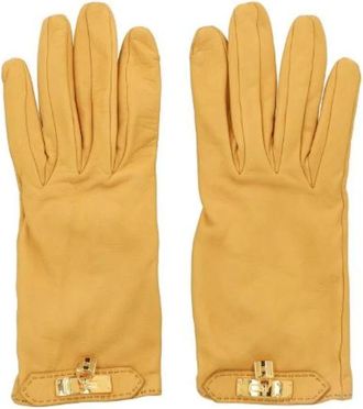 Herm&egrave;s Gants Kelly Pre-owned- taille 7.5 - Femme - Pre-owned - Jaune - Taille: ONE Size