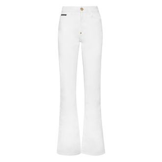 Philipp Plein Femme, Jeans, Blanc, Taille: W29 Jean Flare Taille Haute