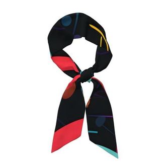 Generic &Eacute;charpe note de musique pour femme - &Eacute;charpe tour de cou pour sacs &agrave; main - Bandeau musical abstrait en satin de soie - Pour le sport, le yoga et le v