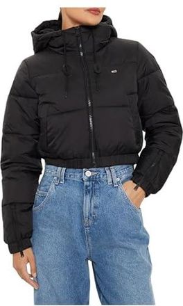 Tommy Jeans Tjw CRP Hooded Puffer Dw0Dw18313 Doudoune, Black (Black), L Femme