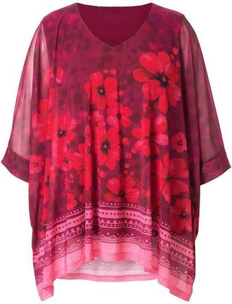 Miamoda Druckbluse Mesh-Bluse oversized Blumenmuster
