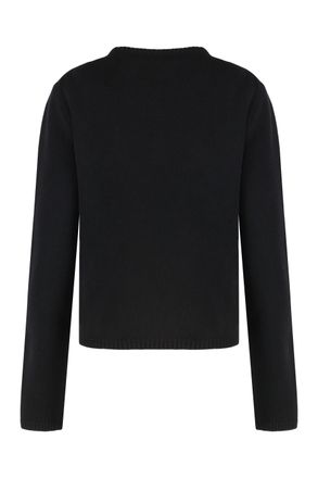 Moncler Womens Virgin Wool And Cashmere Pullover Black Sweater