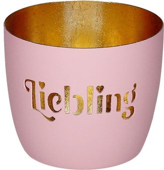 Giftcompany Madras Windlicht M Liebling rosa/Gold 8,5cm