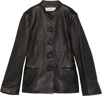 R&oacute;he Grained-leather Jacket