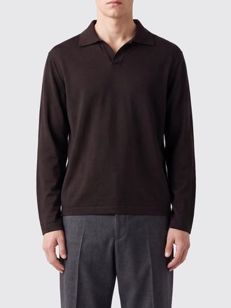 Roberto Collina Polo en maille &agrave; manches longues en pure laine m&eacute;rinos