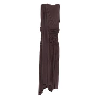 Magda Butrym Femme, Robes, Brun, Taille: 38 FR Draped Neckline Maxi Dress