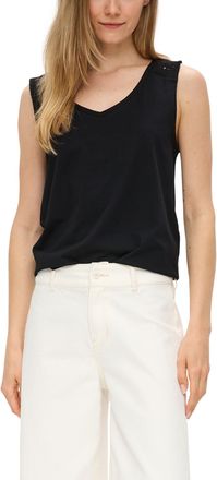 s.Oliver Jersey-Top mit H&auml;kel-Details im Schulterbereich